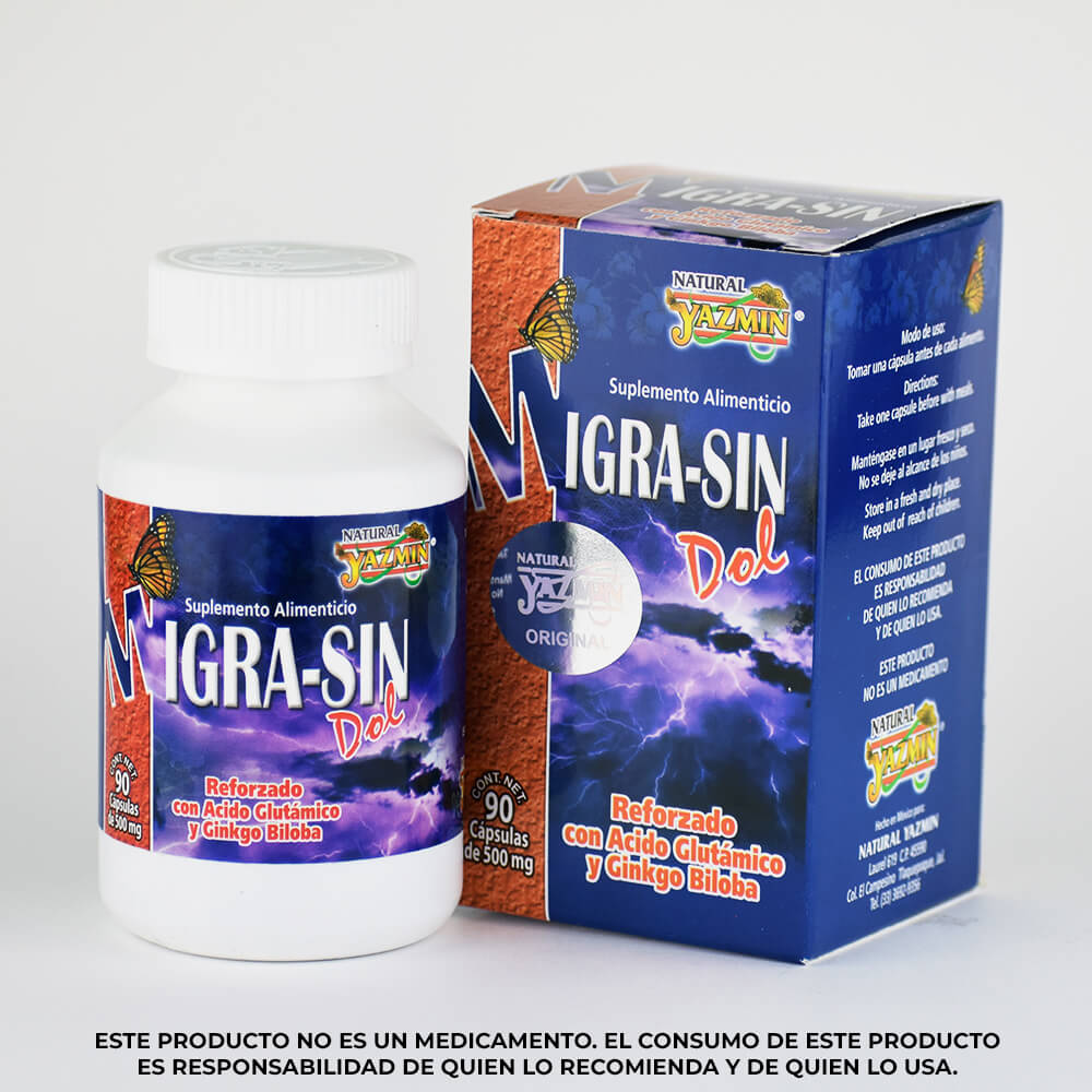 Migra-sin | 90 Cápsulas 500mg | Natural Yazmin®
