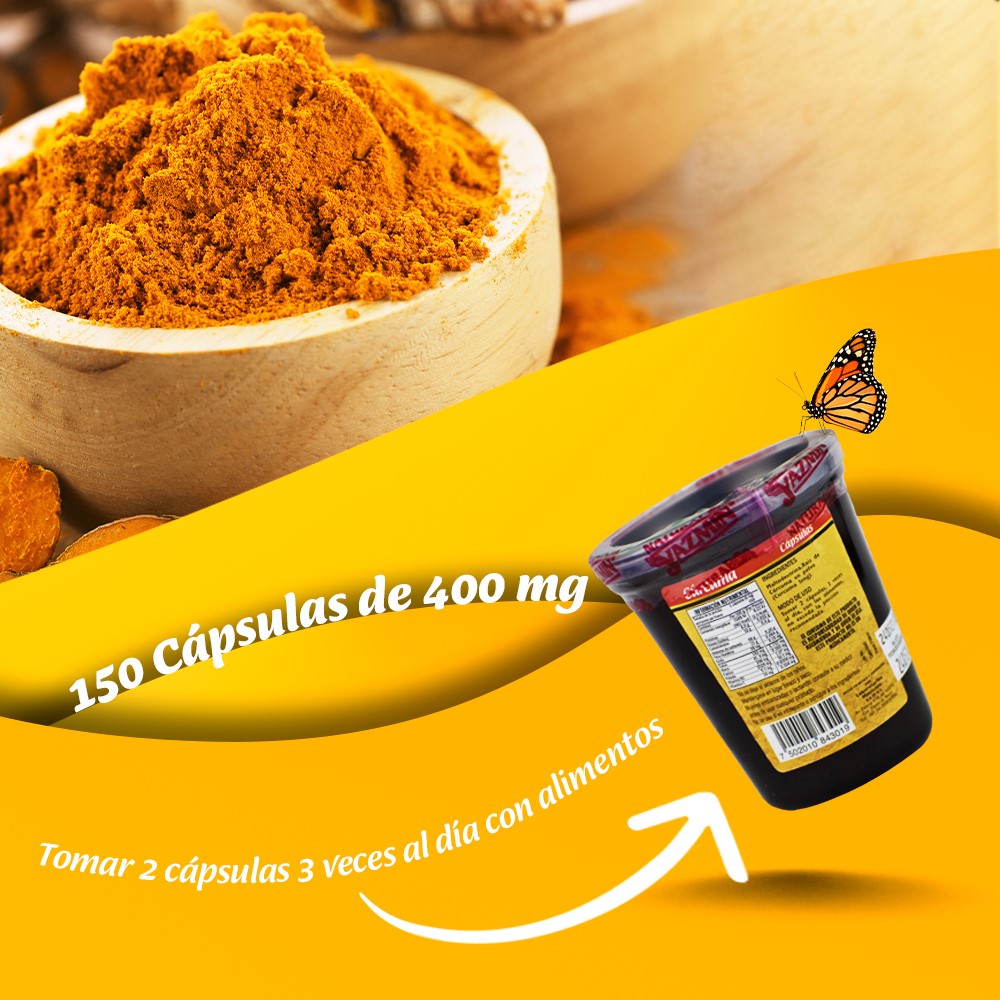 Cúrcuma | 150 Pastillas [Cáps] de 400mg | Natural Yazmin®