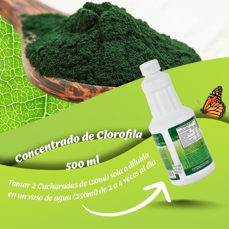 Clorofila Líquida | 500 ml | Con Espirulina | Natural Yazmin®