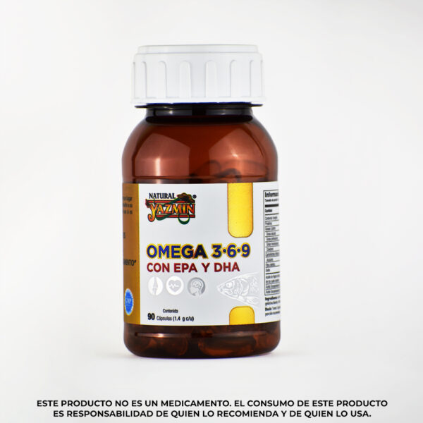 Omega 3 6 9 + EPA y DHA | 90 Cápsulas 1.4g | Natural Yazmin®